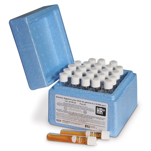 Viales de digestión para DQO, rango alto, 20 - 1500 mg / L, paquete / 25 Hach 2125925 ...